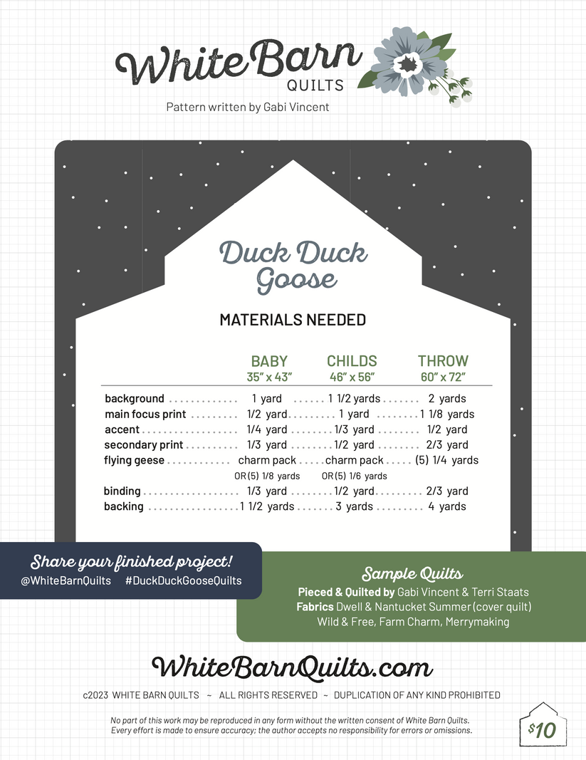 Duck Duck Goose PDF Pattern – White Barn Quilts