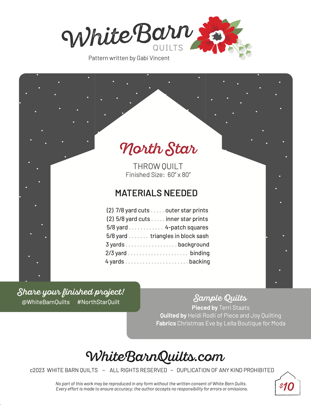 North Star PDF Pattern – White Barn Quilts